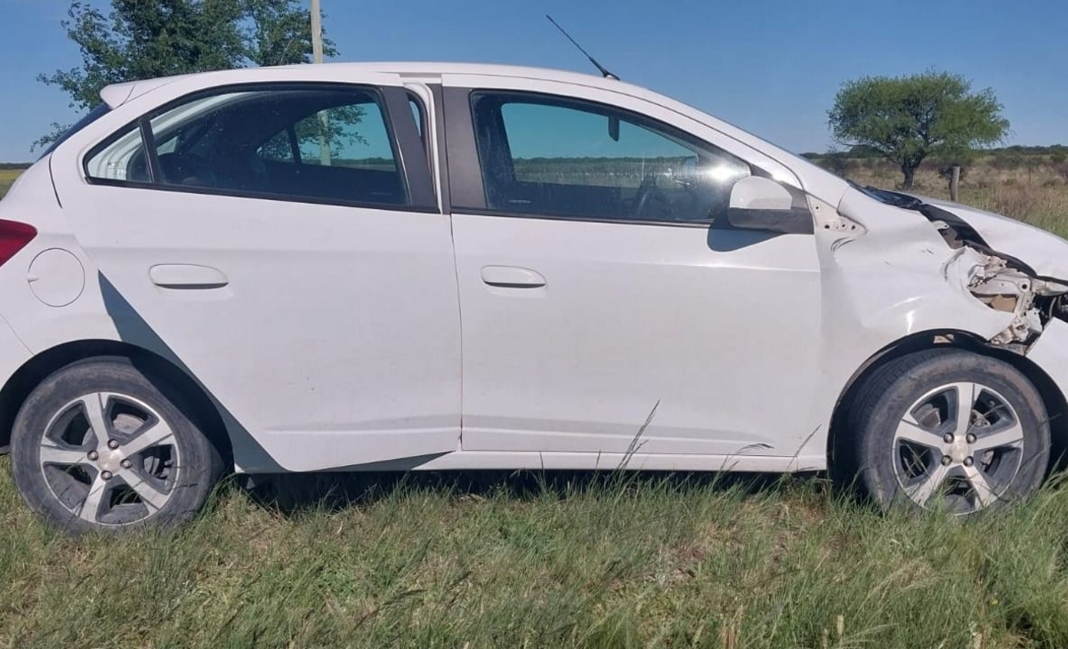 Una docente iba a dar clases y se chocó un toro